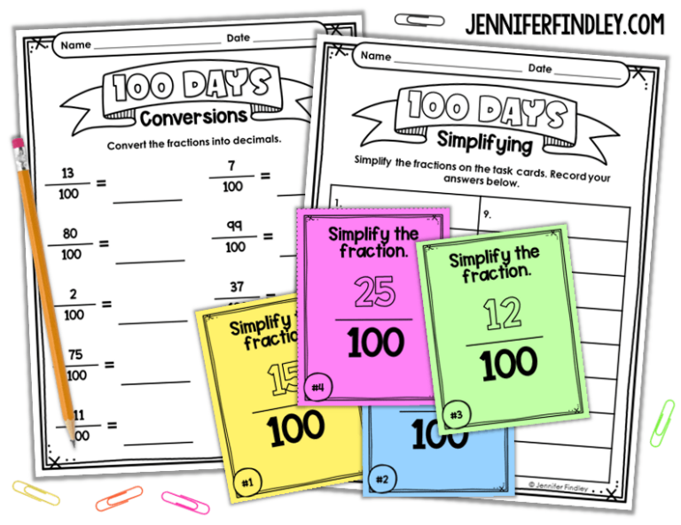 100th Day of School Activities for Upper Elementary