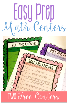 Easy Prep Math Centers: Roll and Answer Games {Freebies} - Teaching ...