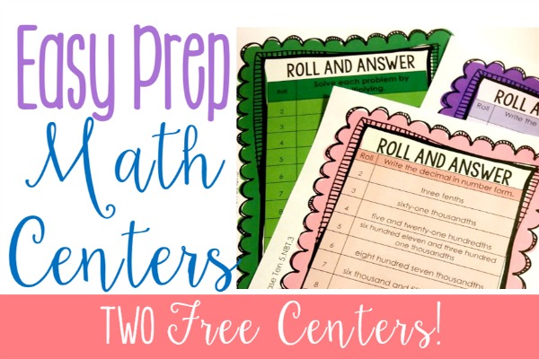 Easy Prep Math Centers: Roll and Answer Games {Freebies} - Teaching ...