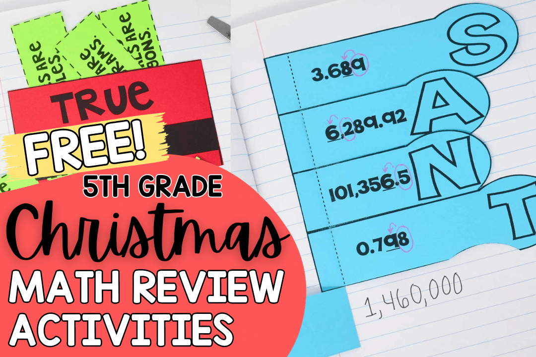 FREE Christmas Math Review for 5th Grade - Teaching with Jennifer Findley