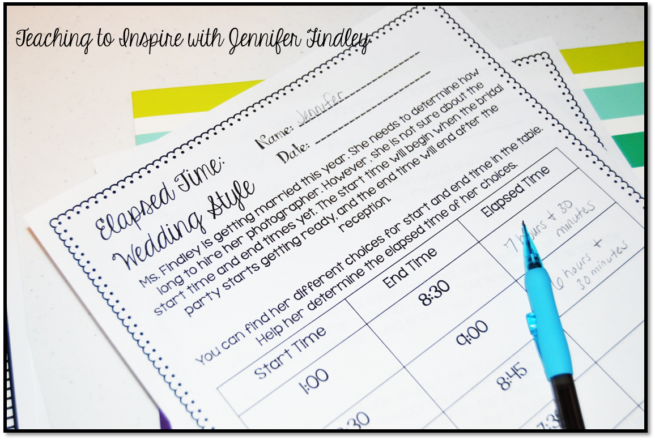 Elapsed Time Freebie - Teaching with Jennifer Findley
