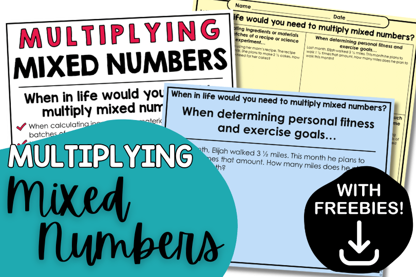 Multiplying Mixed Numbers: Free Printables - Teaching with Jennifer Findley