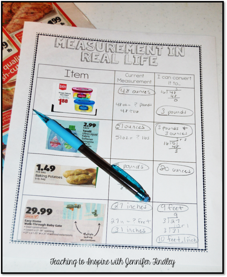 Measurement Conversions Activity {Freebie} - Teaching with Jennifer Findley