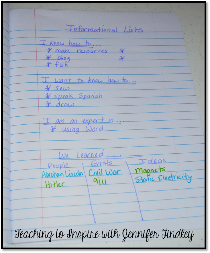 Generating Writing Topics Using Lists Writing Workshop Ideas Generating Writing Topics Using Lists Writing Workshop Ideas