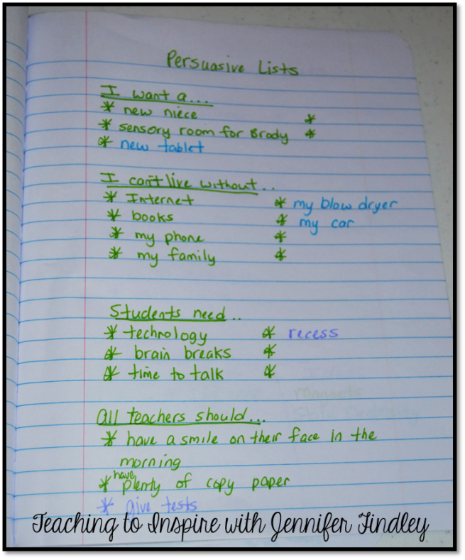 Generating Writing Topics Using Lists {Writing Workshop Ideas ...