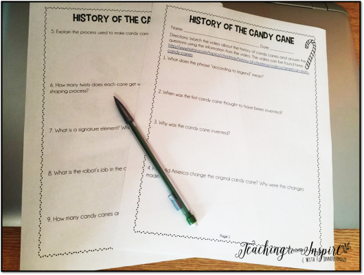 Candy Cane Activities for Upper Elementary {Free} - Teaching with ...