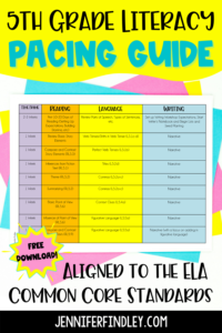 5th Grade ELA Pacing Guide {Free} - Teaching with Jennifer Findley