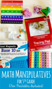 Math Manipulatives for 5th Grade (Free Printables)
