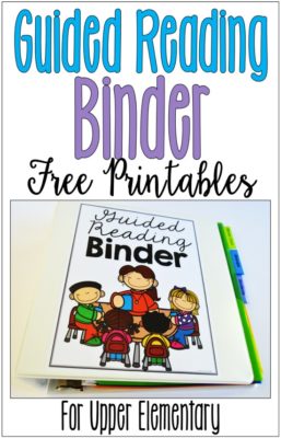 Guided Reading Binder for Upper Elementary {Free Forms} - Teaching with ...