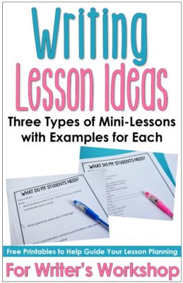 Types of Writing Lessons (Writing Workshop Ideas)