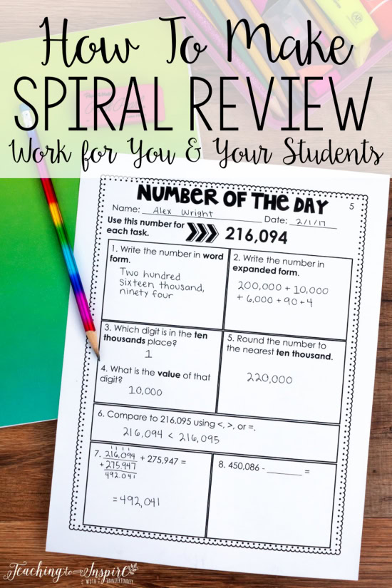 How To Make Spiral Review Work For You And Your Students How To Make Spiral Review Work For You And Your Students