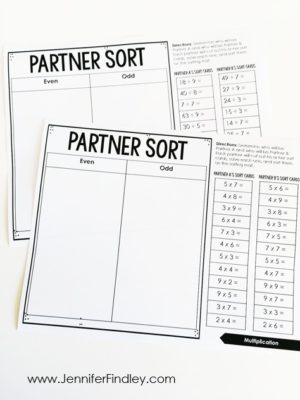 FREE Math Partner Games for Multiplication and Division Facts