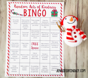 Random Acts of Kindness Ideas for Students: FREE Christmas RAK Bingo