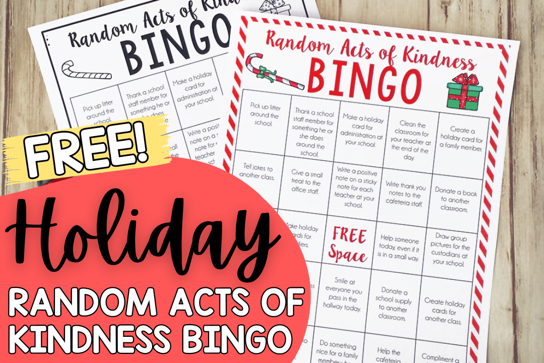 Random Acts of Kindness Ideas for Students: FREE Christmas RAK Bingo