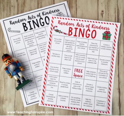 Random Acts of Kindness Ideas for Students: FREE Christmas RAK Bingo