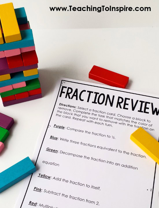 Free Fraction Game Jenga Fraction Review Teaching With Jennifer Findley Free Fraction Game Jenga Fraction Review Teaching With Jennifer Findley