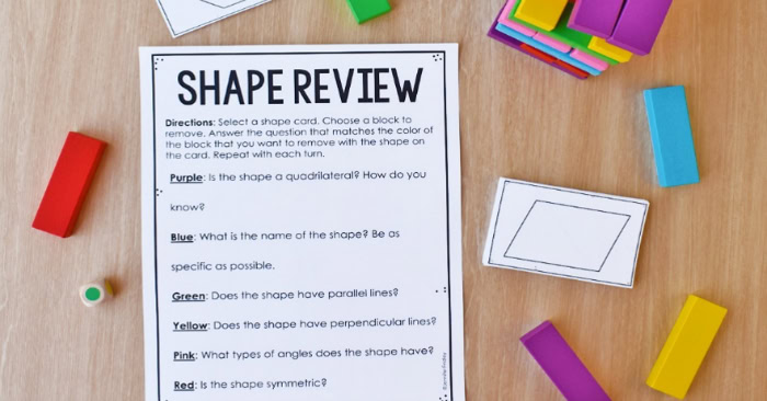 2-D Shapes Game with Jenga Blocks | Free Printables - Teaching with ...