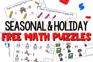 Free Math Puzzles for the Entire Year | Seasonal and Holiday Themes