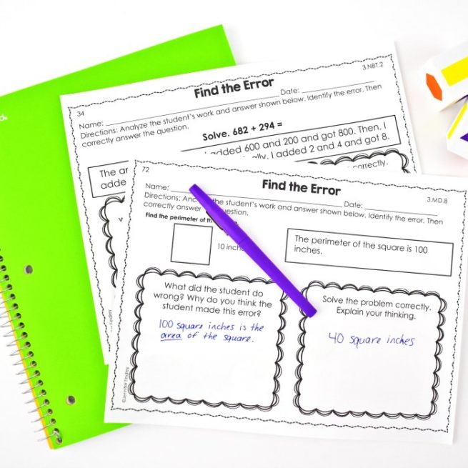 Implementing Math Error Analysis in Your Classroom {Freebie Included ...