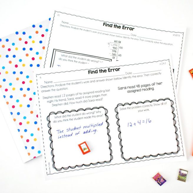 Implementing Math Error Analysis in Your Classroom {Freebie Included ...