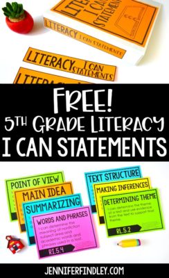 Free I Can Statements - 5th Grade Literacy ELA