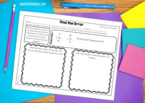 Free Error Analysis Math Printables for Multi-Step Word Problems