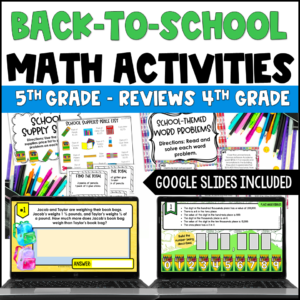 Free Back to School Math Activities - Teaching with Jennifer Findley
