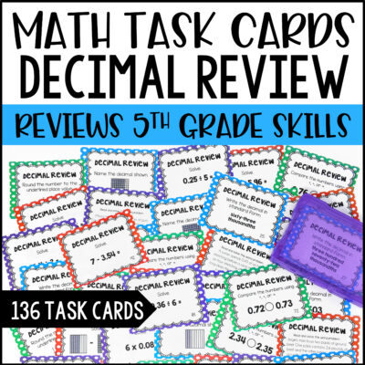 Free Decimals Review Task Cards - Teaching with Jennifer Findley