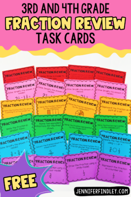 Free Fractions Review Task Cards - Teaching with Jennifer Findley