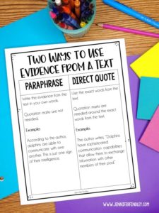Text Evidence Activities and Strategies - Tips for Teaching Students to ...