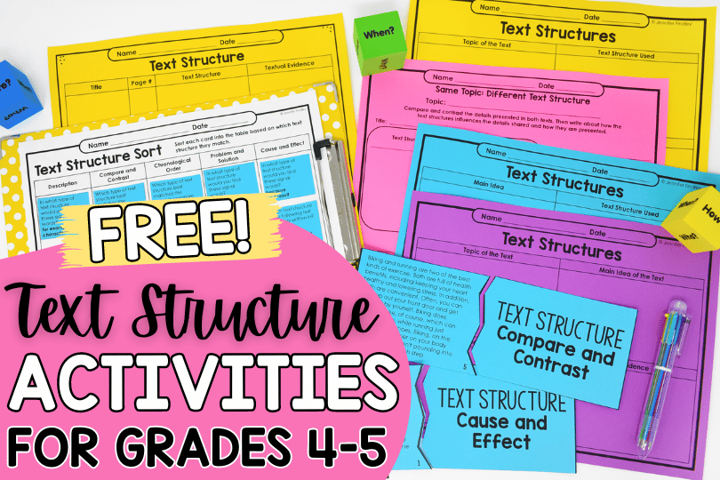 Free Text Structure Activities - Teaching with Jennifer Findley