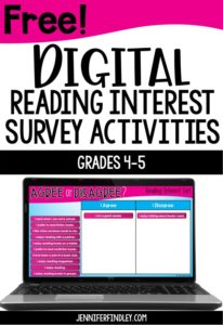 Free Digital Reading Interest Surveys - Teaching with Jennifer Findley