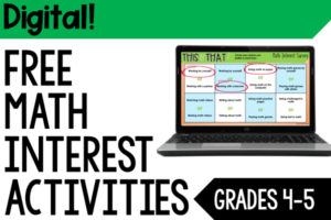 Beginning of the Year Math Interest Survey Activities