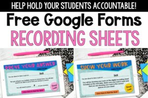 Free Accountability Recording Sheets for Google Forms - Teaching with ...
