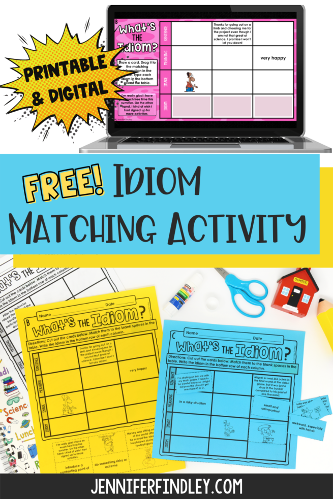 Free Idiom Activities for 4th-5th Grade Grammar