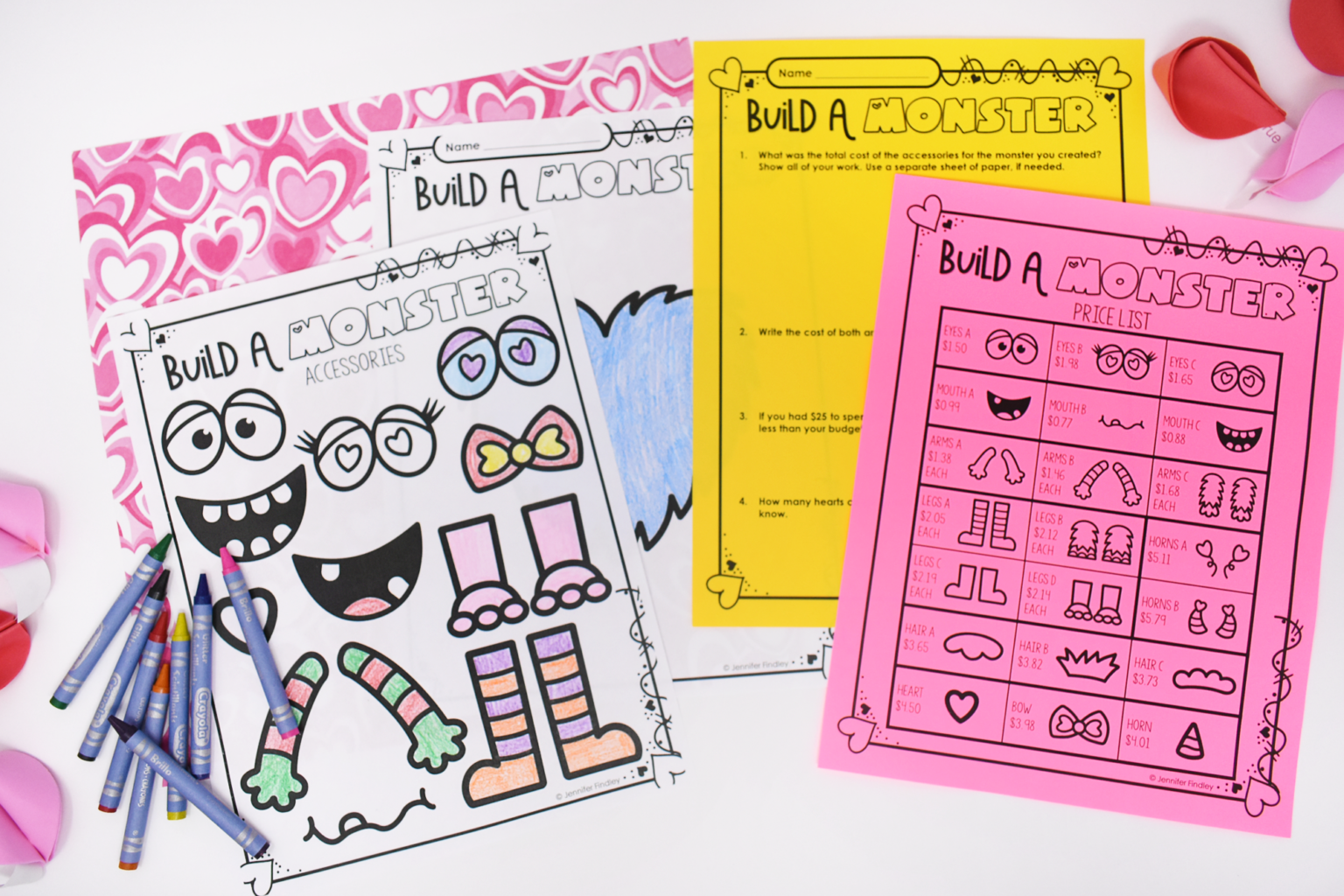 Free Valentine's Day Math Activity: Build a Valentine's Day Monster