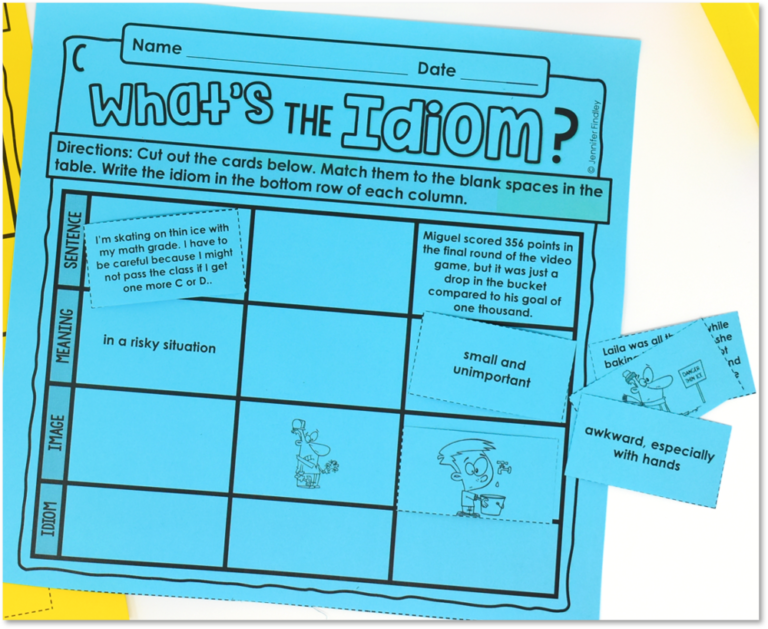 Free Idiom Activities for 4th-5th Grade Grammar