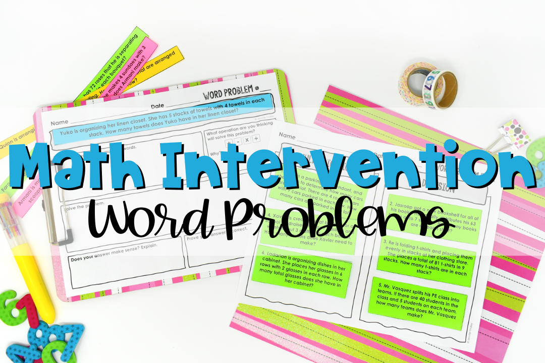 Free Word Problems for Math Intervention Activities - Teaching with ...