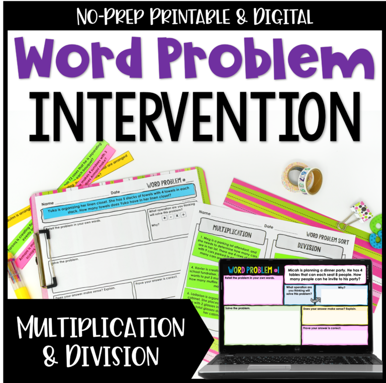 Free Word Problems for Math Intervention Activities - Teaching with ...