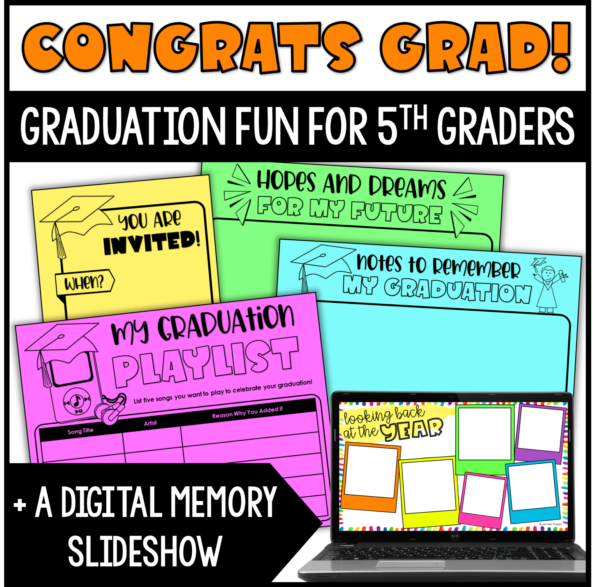 Free Graduation Activities for 5th Graders - Teaching with Jennifer Findley
