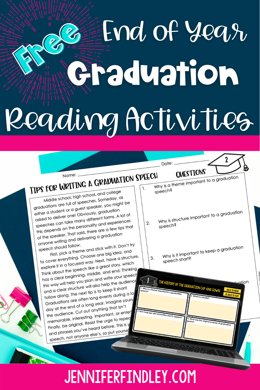 Free End of Year Activity - Graduation Reading Activity