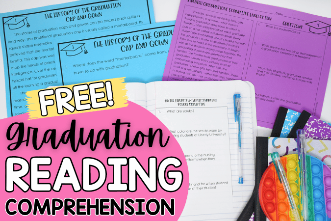 Free End of Year Activity - Graduation Reading Activity
