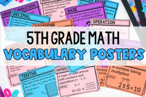 Free 4th Grade Math Vocabulary Posters