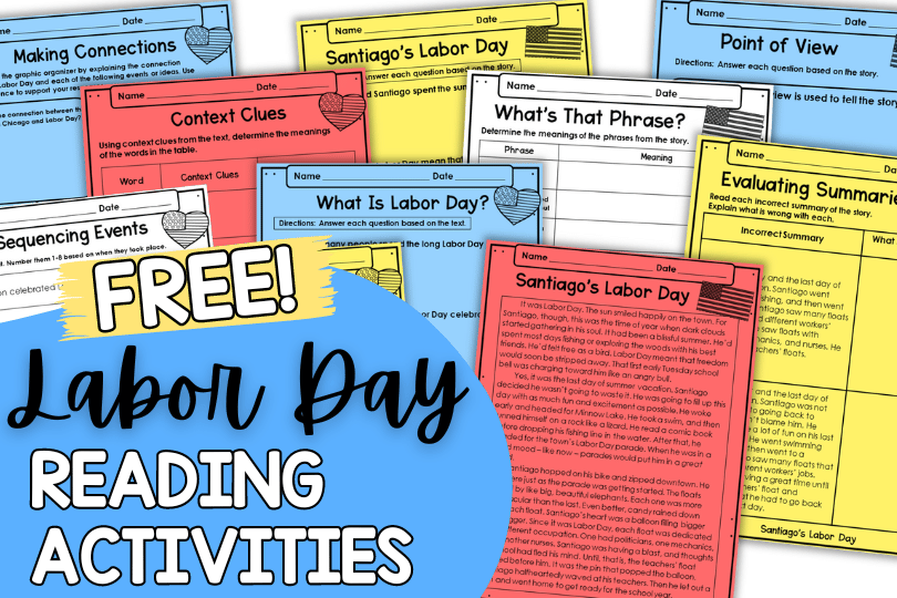 Free Labor Day Reading Activities - Teaching with Jennifer Findley