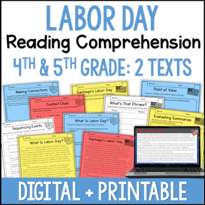 Free Labor Day Reading Activities - Teaching with Jennifer Findley