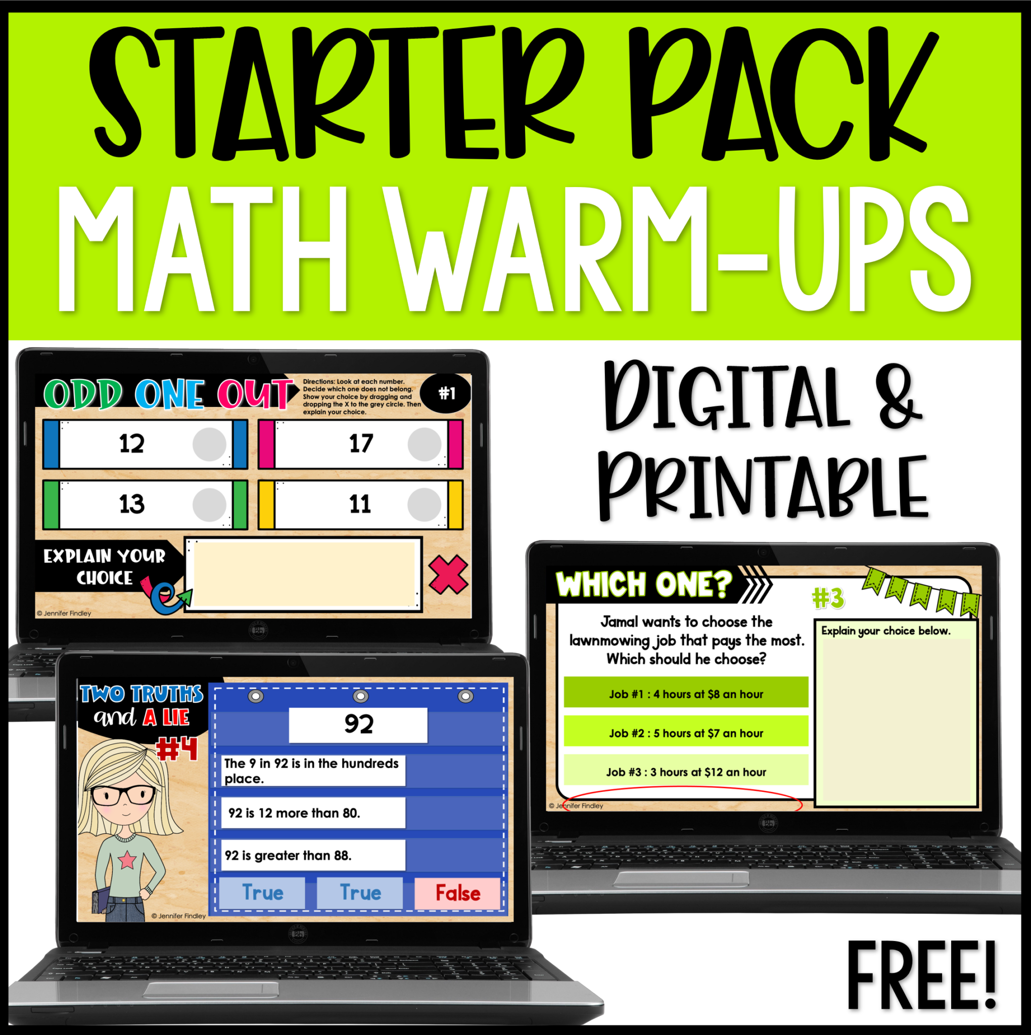 Using Math Warmup Activities Free Starter Pack Using Math Warmup Activities Free Starter Pack