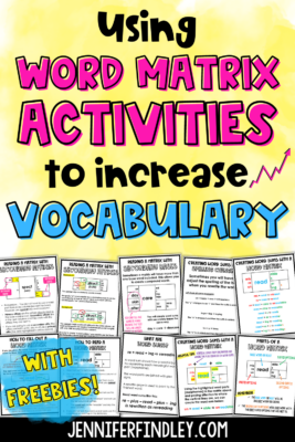 Using Word Matrix Activities to Increase Vocabulary (Free Posters)