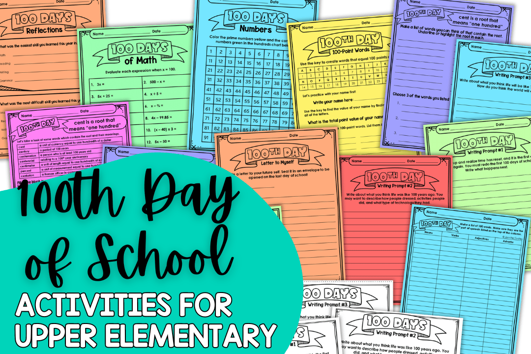 100th Day of School Activities for Upper Elementary