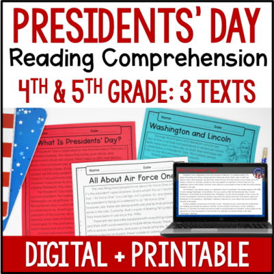 Free Presidents' Day Reading Activities (4th & 5th Grade)