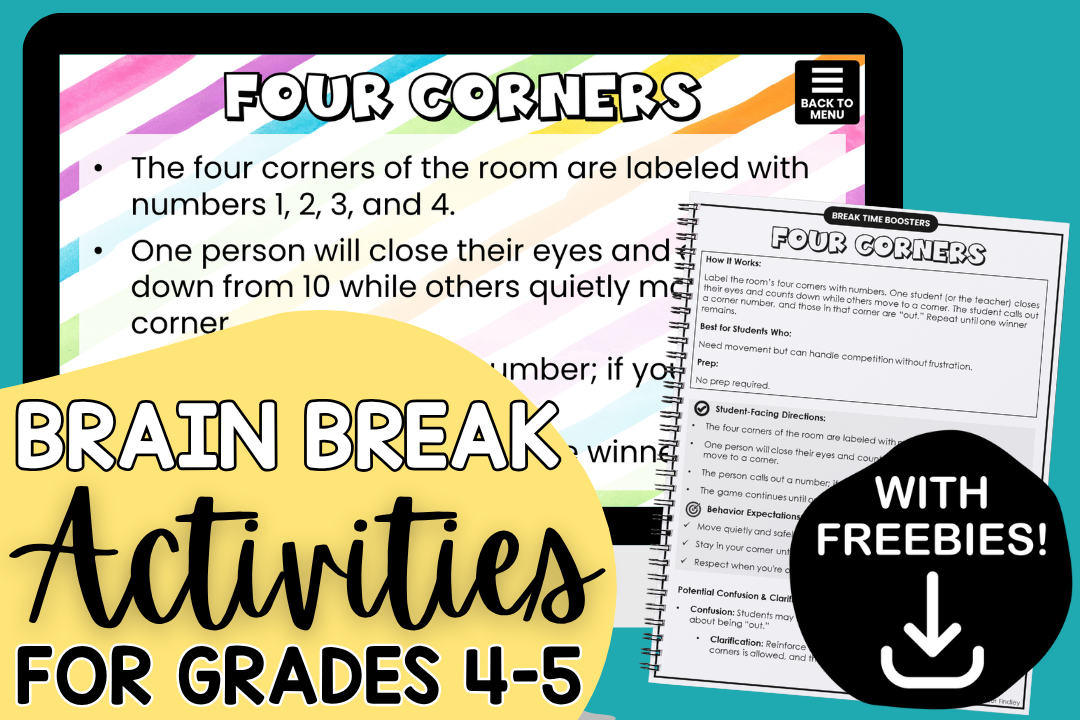 10 Brain Break Activities for 4th and 5th Grade - Teaching with ...